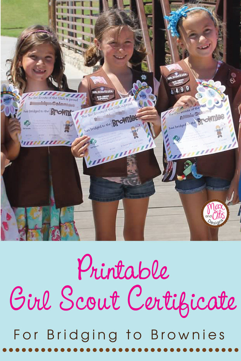 Printable Brownie Bridging Ceremony Certificate Editable PDF – Max ...