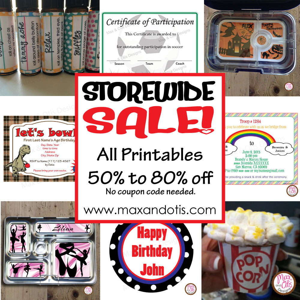 Storewide Printables Sale! – Max & Otis Designs