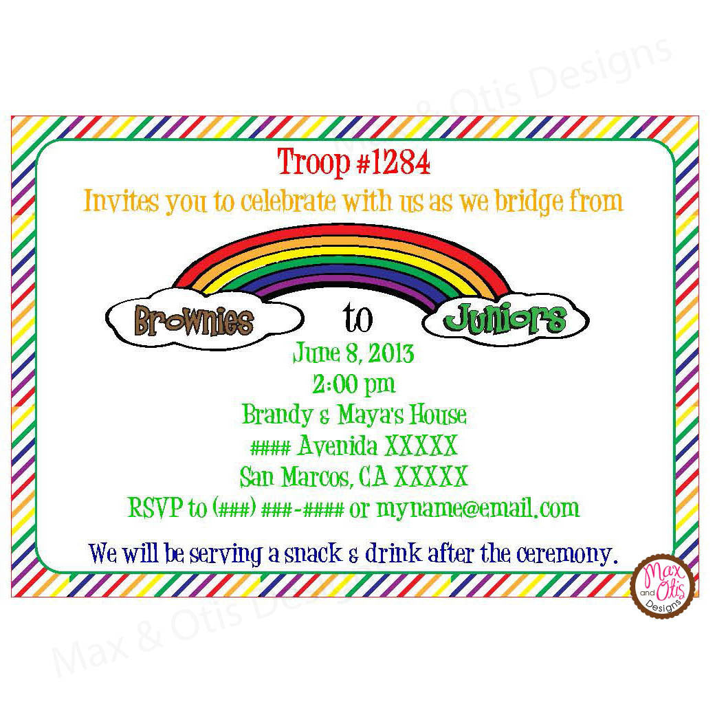 Girl Scout Junior Bridging Invitation (editable PDF) – Max & Otis Designs