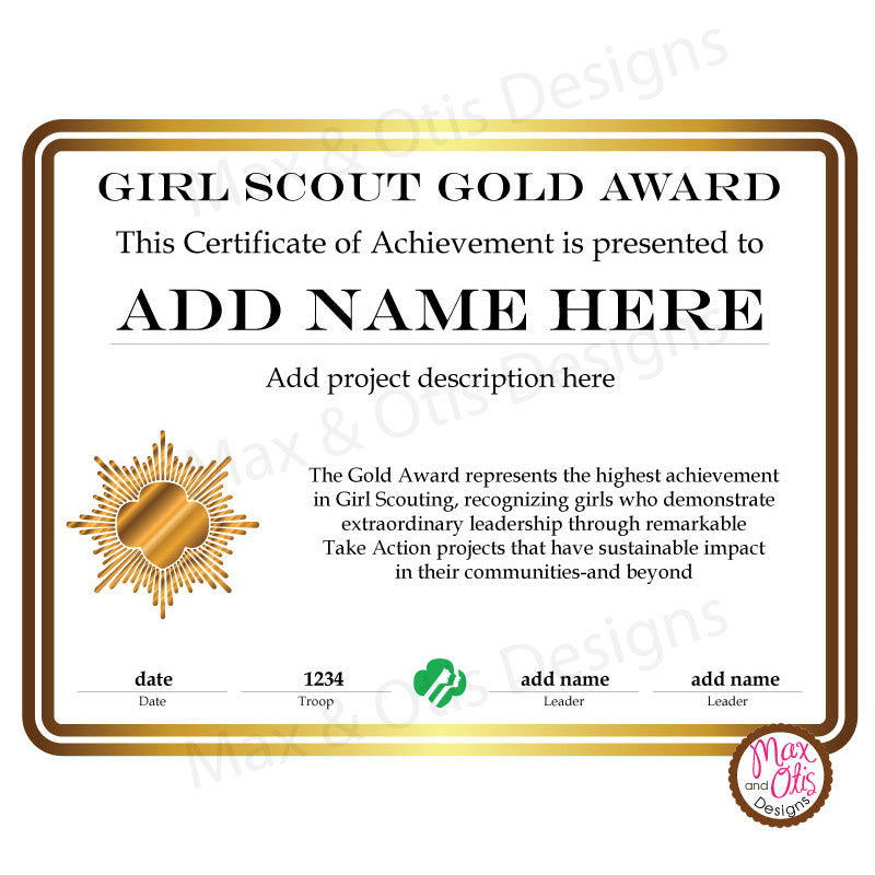Girl Scout Award Certificate Templates