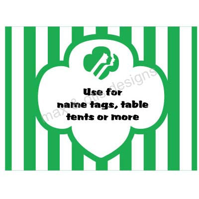 Girl Scout Printable Rectangle Tags - Green (editable PDF) – Max & Otis ...