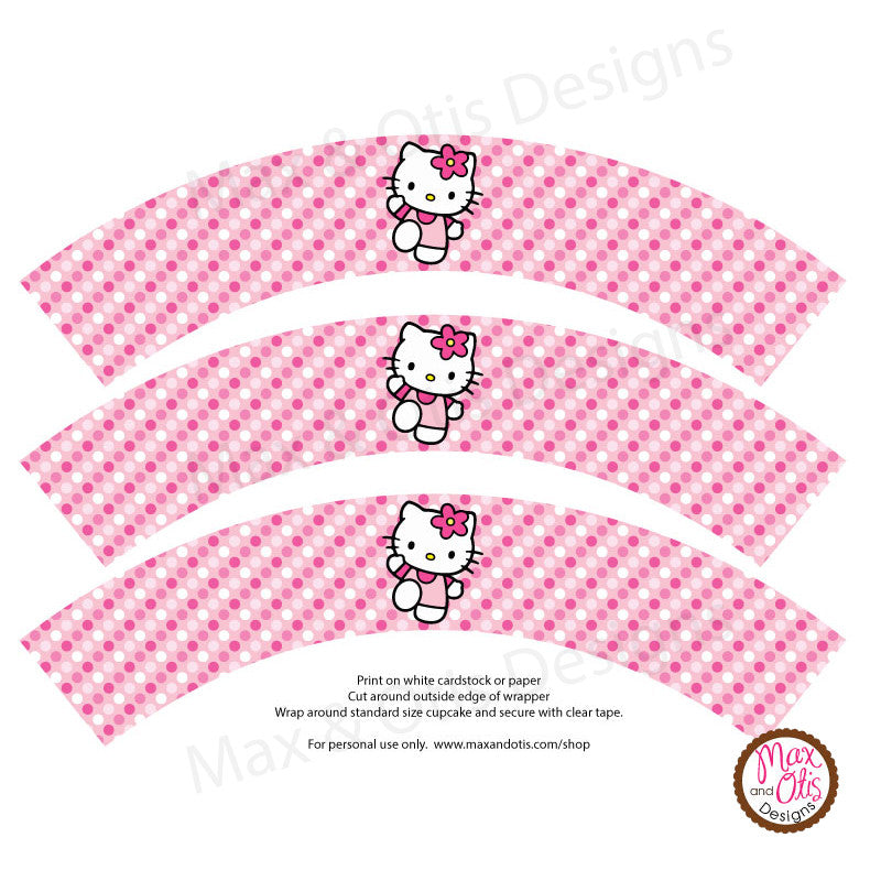 Hello Kitty Cupcake Wrapper Template Free Hello Kitty Party Ideas