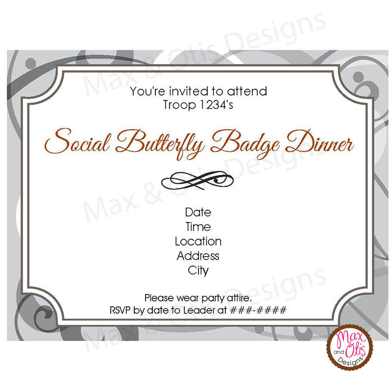Girl Scout Junior Social Butterfly Invitation (editable PDF) – Max ...