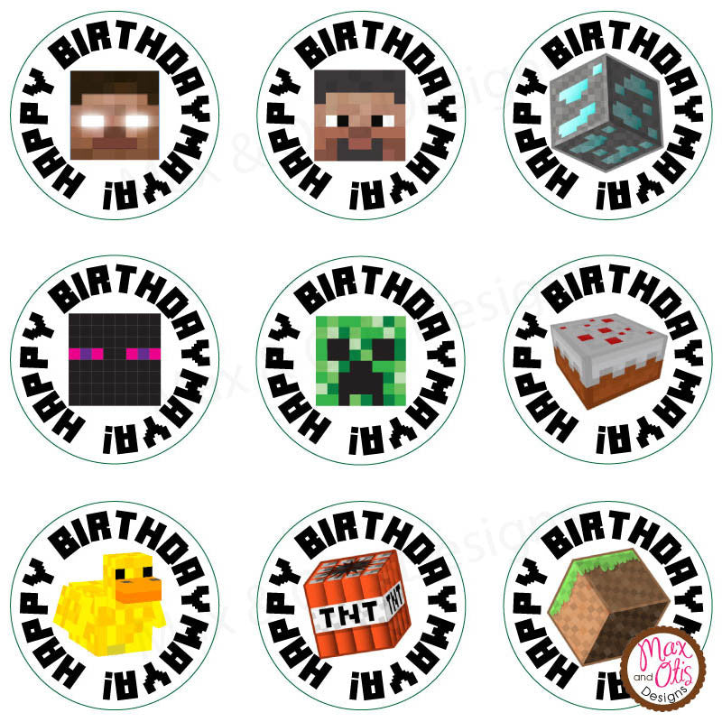 Printable Hershey Kiss Stickers - Minecraft – Max & Otis Designs