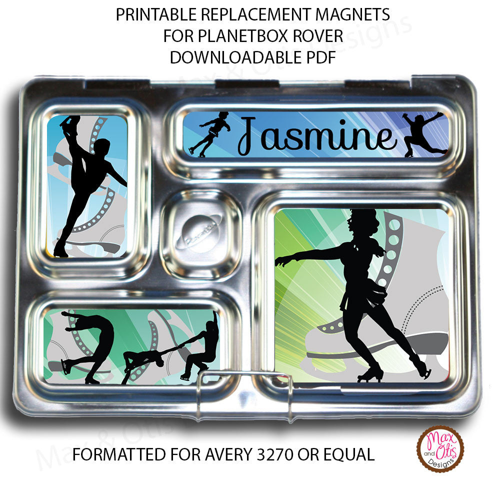 PlanetBox Rover Personalized Magnets - Ice Skating (Editable PDF) – Max ...