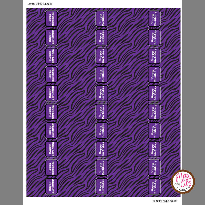 Printable Hershey Nuggets Stickers - Purple Zebra Stripe – Max & Otis ...