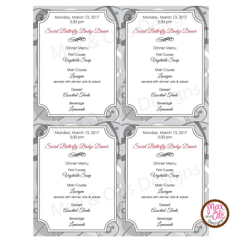 Girl Scout Junior Social Butterfly Menu (editable PDF) – Max & Otis Designs
