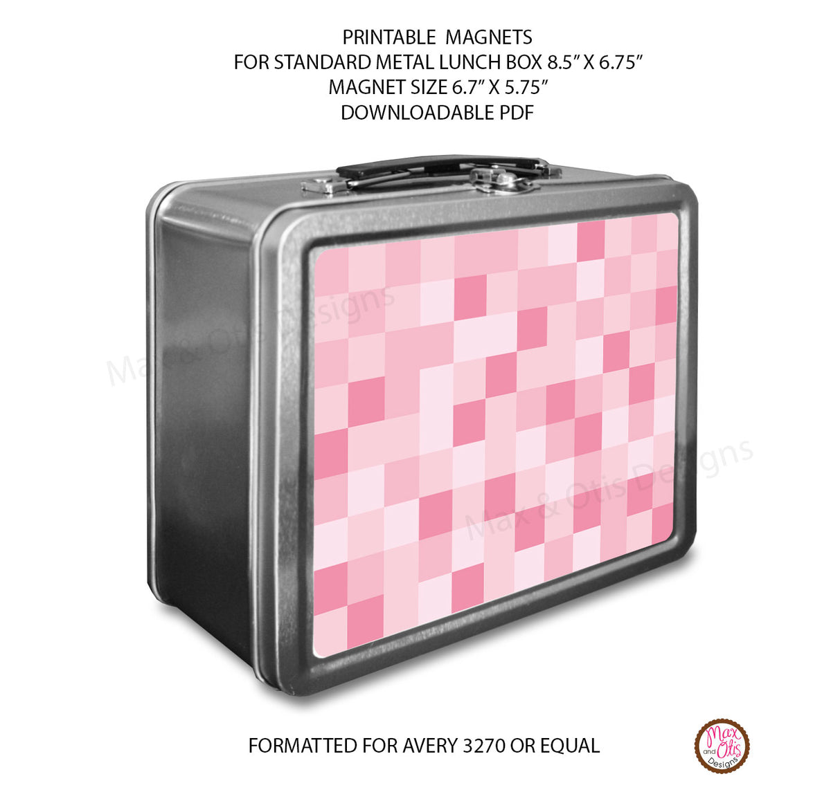 Standard Lunch Box Personalized Magnets - Minecraft Creeper (Pink ...